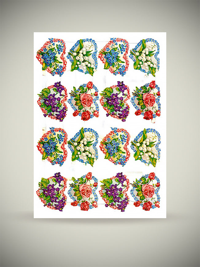 Comprar Hoja de Cromos Alemanes 'Corazones Florales' | Tartan & Zebra
