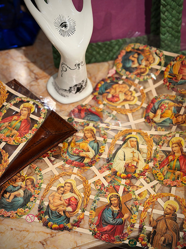 German Religious Style Trading Card Sheet 'Saints' | Tartan & Zebra