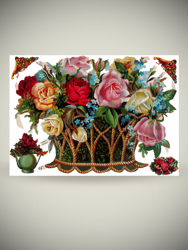 German Trading Card Sheet 'Center of Flowers' | Tartan & Zebra