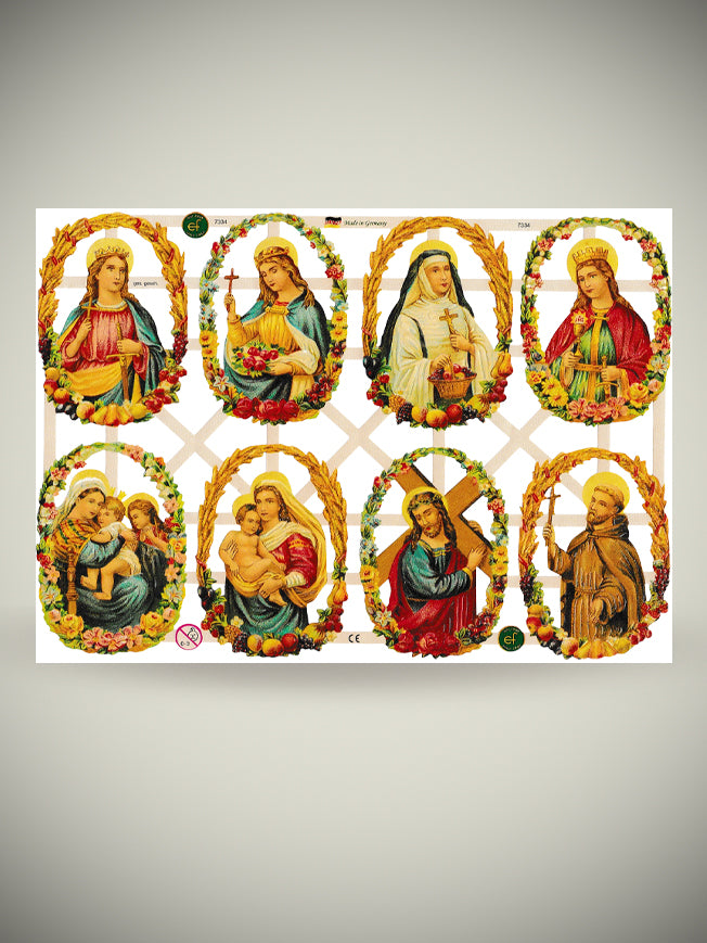 German Religious Style Trading Card Sheet 'Saints' | Tartan & Zebra