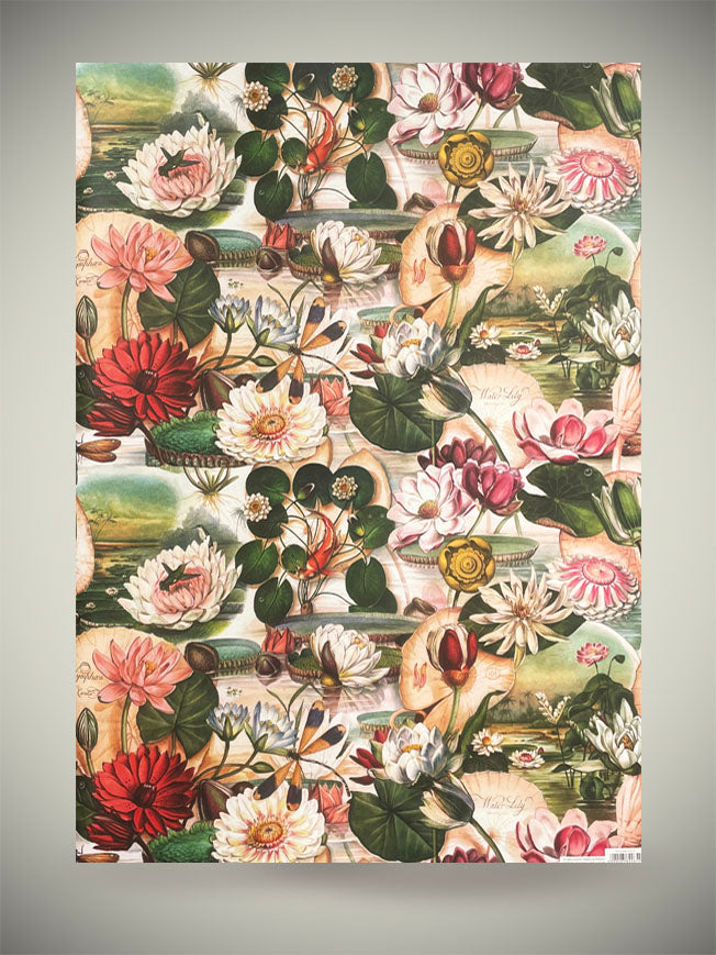 Wrapping Paper 'Water Lily' With Water Lilies and Water Lilies – Tartan ...