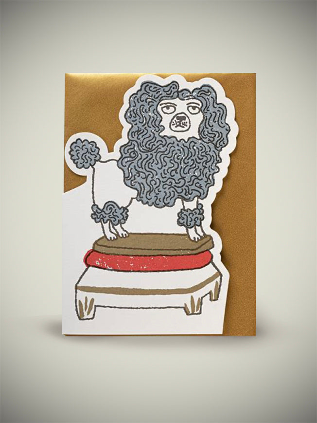 Tarjeta de Felicitación Caniche 'Grey Poodle' | Tartan & Zebra