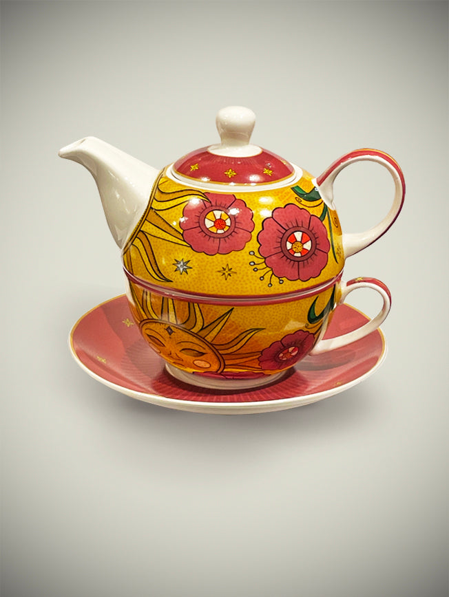 Sun & Moon Tea for One Set with Cup and Teapot | Tartan & Zebra