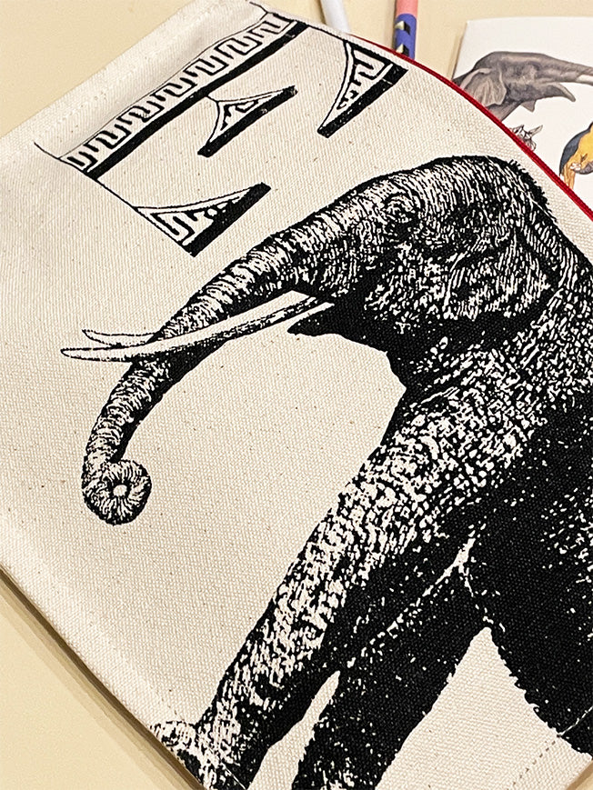 Linen Pouch 'E for Elephant' | Original Gift Boxes – Tartan & Zebra