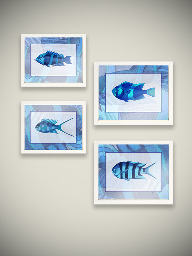 Láminas decorativas 'Peces Azules' | Decorative prints with fish ...