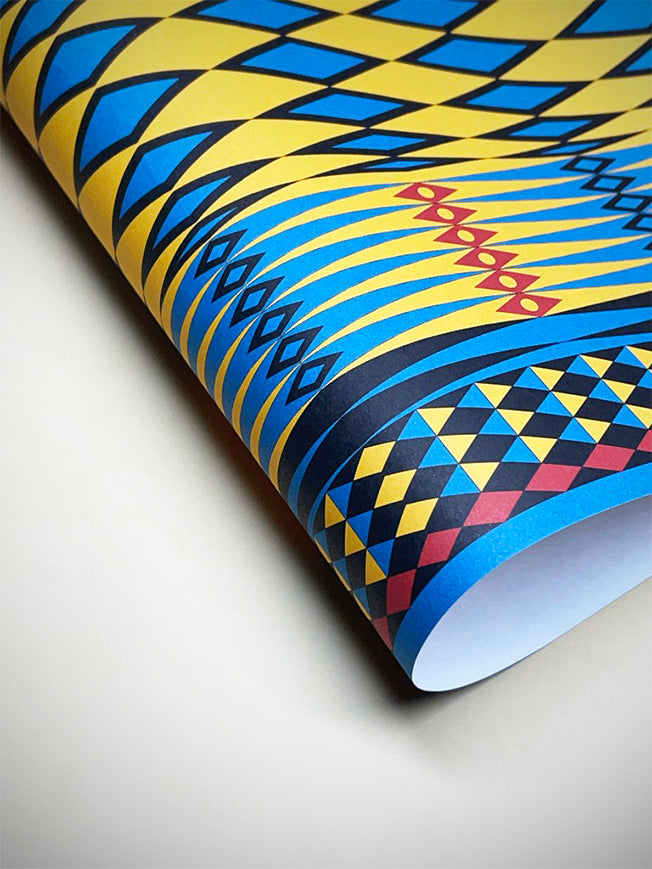 Wrapping Paper 'Harlequin Blue' - Cressida Bell - 70x50 cm – Tartan & Zebra